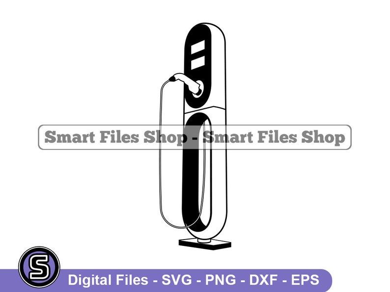 Electric Vehicle Charging Station Svg Electric Car Charger | Etsy