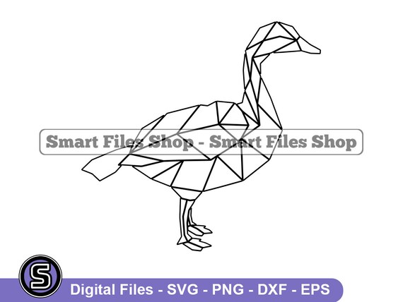 Geometric Goose Outline Svg Goose Svg Geometric Animals Svg | Etsy