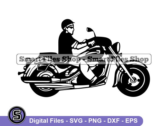 Motorcyclist SVG Motorcycle SVG Biking Svg Motorcycle Dxf | Etsy