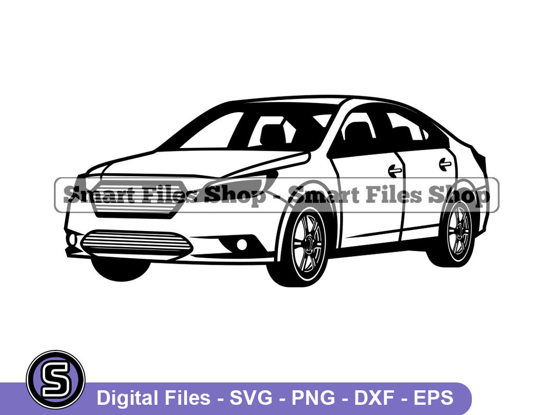 Car Sedan #2 Svg, Car Svg, Sedan Svg, Car Sedan Dxf, Car Sedan Png, Car ...