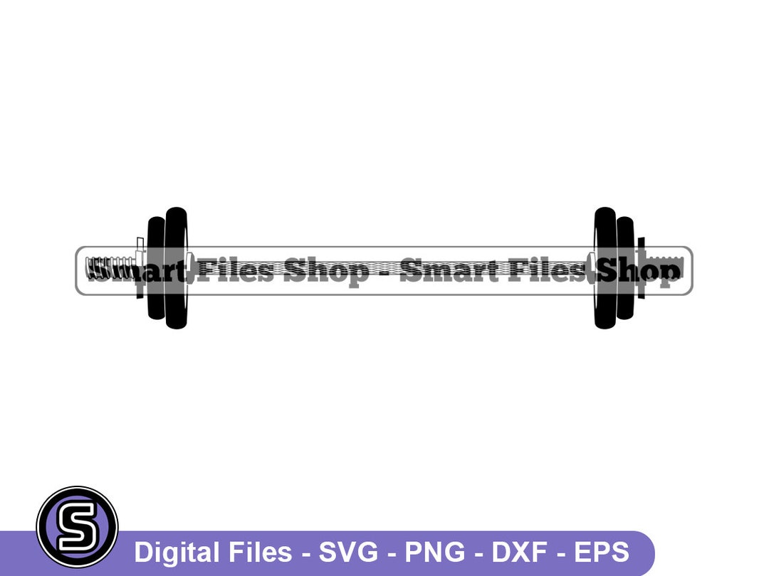 Barbell #4 Svg, Barbell Svg, Workout Svg, Exersize Svg, Barbell Dxf ...