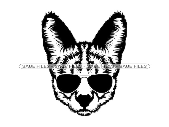 Serval Cat in Sunglasses SVG Serval Cat SVG Cool Serval Cat - Etsy