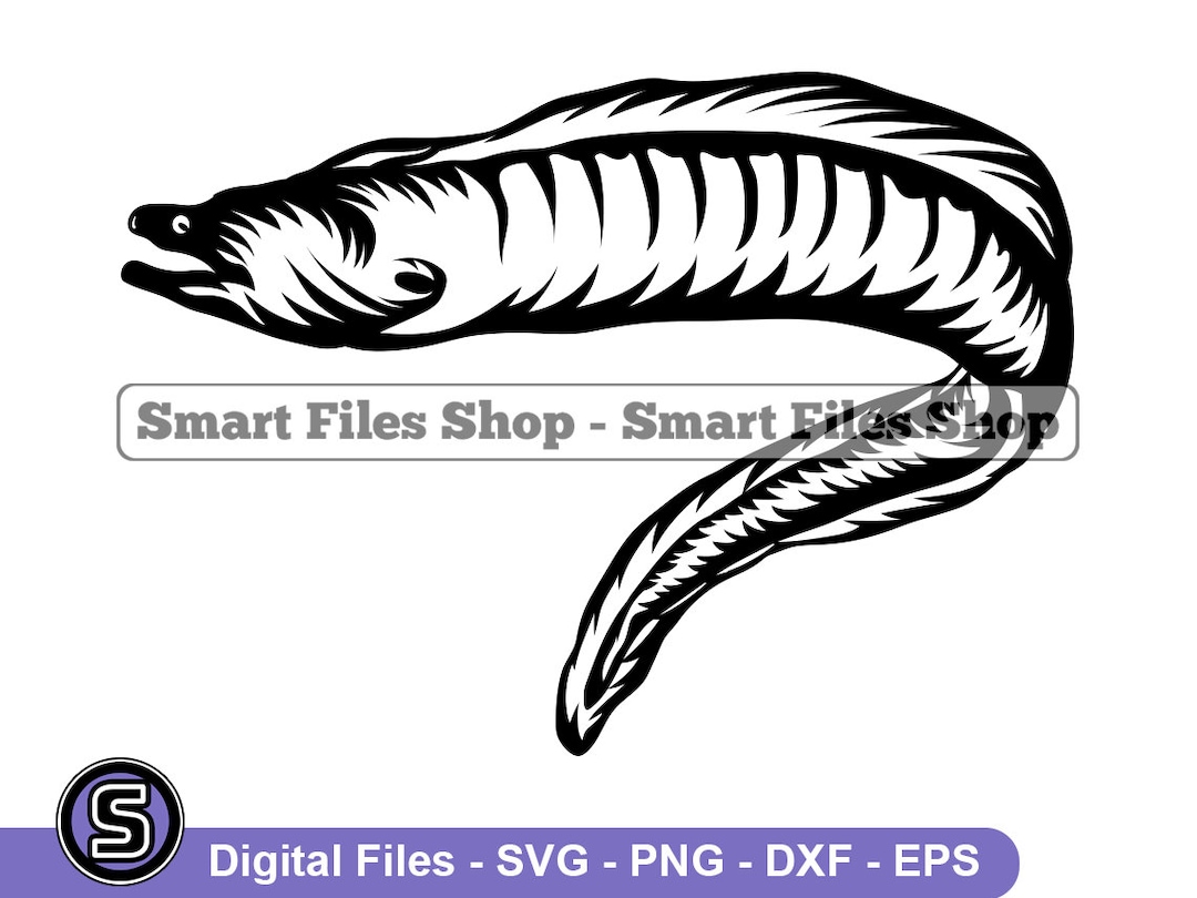 Eel SVG, Nautical Svg, Ocean Creatures Svg, Eel Dxf, Eel Png, Eel ...
