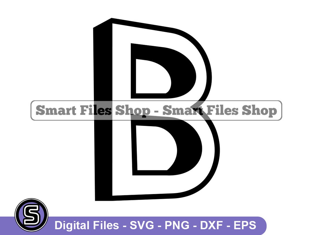 Letra B en 3D svg, letra B svg, 3D svg, edad svg, cumpleaños svg, letra ...