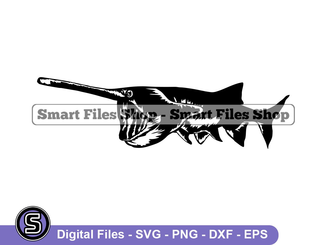 Paddlefish Svg Fish Svg Fishing Svg Paddlefish Dxf | Etsy