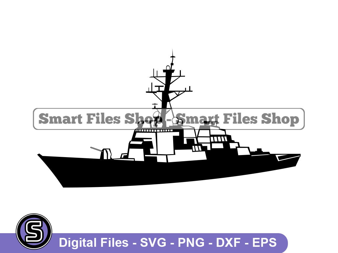Destroyer Ship 2 Svg Battleship Svg Navy Svg Ship Svg | Etsy