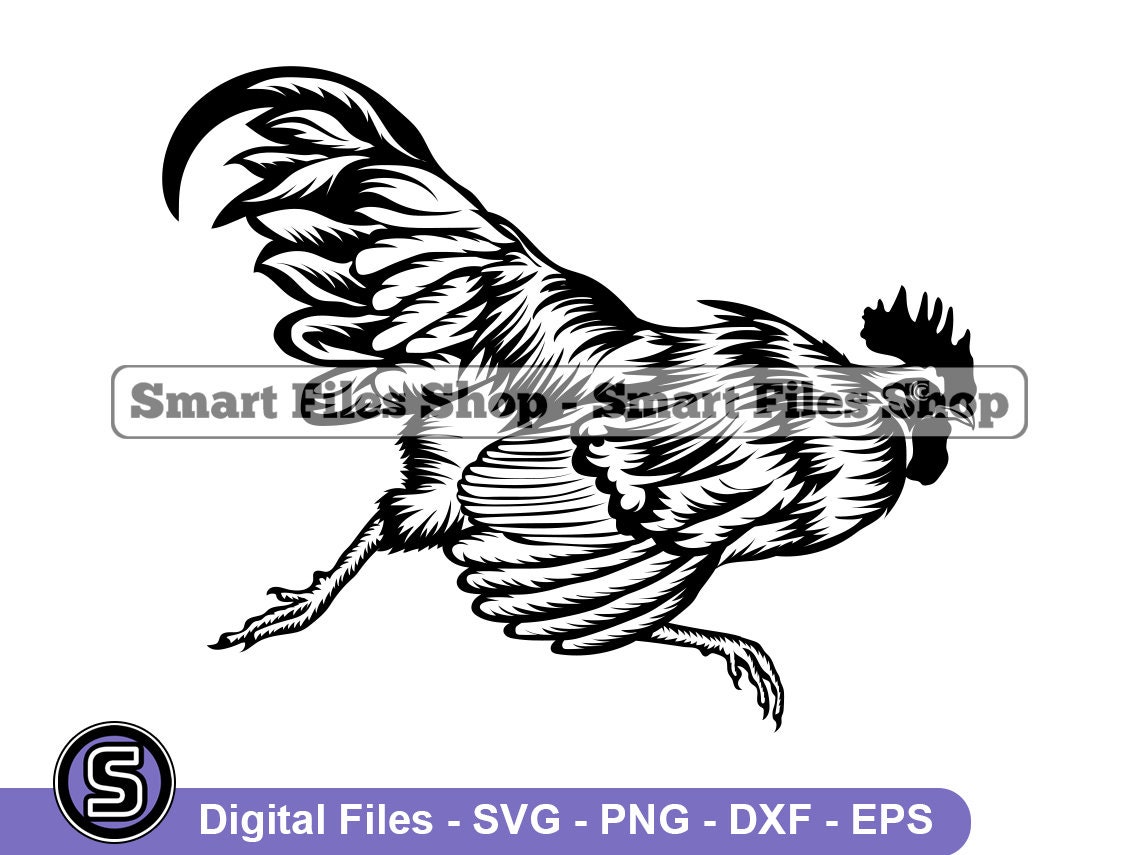 Running Rooster Svg Rooster Svg Farm Animals Svg Rooster | Etsy
