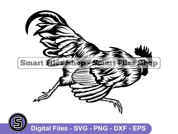 Running Rooster Svg Rooster Svg Farm Animals Svg Rooster | Etsy