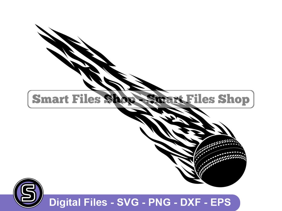 Flaming Cricket Ball 3 Svg, Cricket Svg, Cricket Ball Dxf, Cricket Ball ...