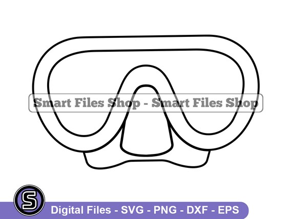 Scuba Diver Mask Outline Svg Svg Scuba Diver Svg Snorkeling - Etsy