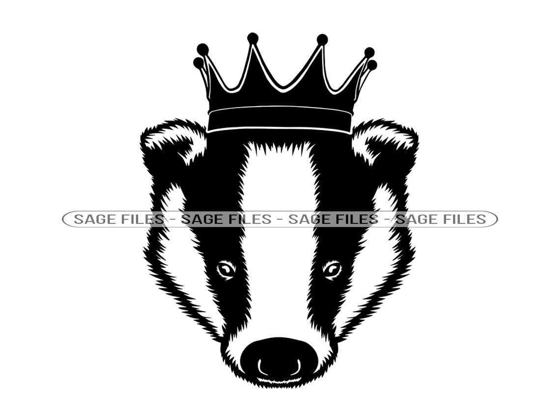 Badger in Crown SVG, Badger SVG, King Badger SVG, Badger Dxf, Badger ...