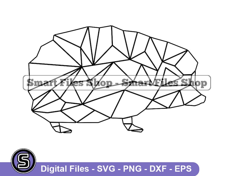 Geometric Hedgehog Outline Svg, Hedgehog Svg, Geometric Animals Svg ...