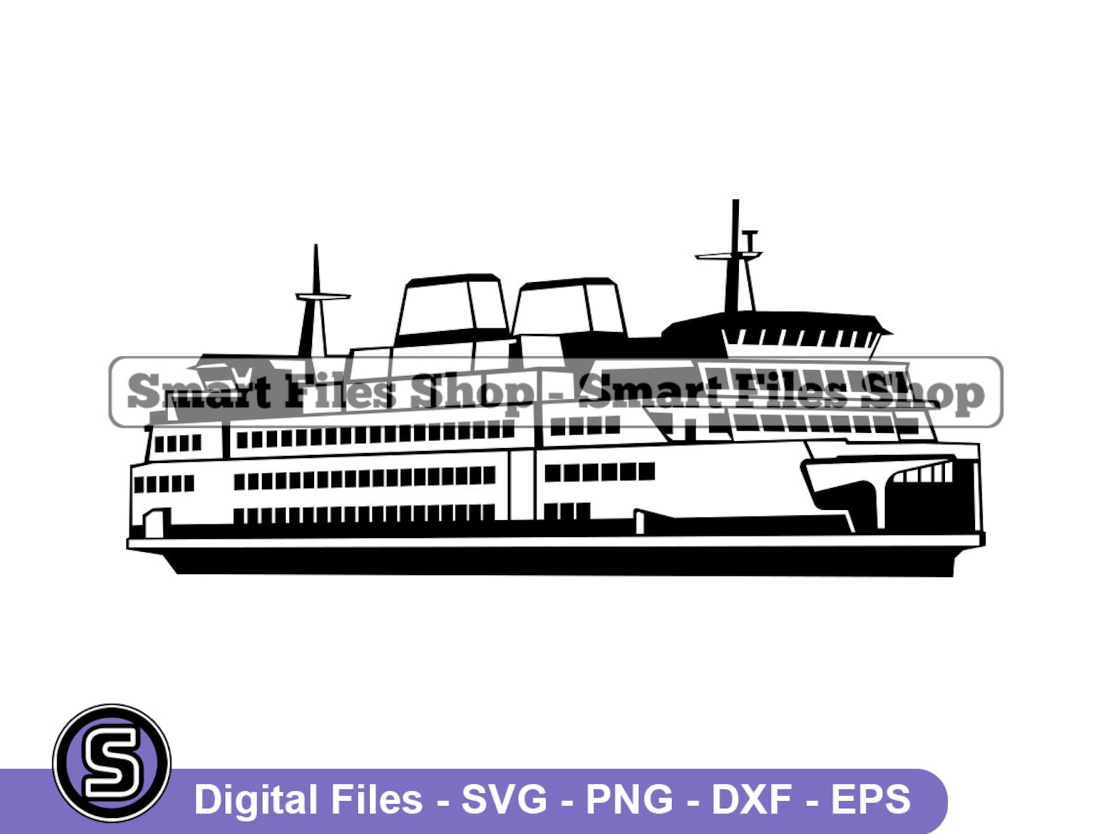 Ferry #2 Svg, Ferry Svg, Ship Svg, Sea Transportation Svg, Ferry Dxf ...