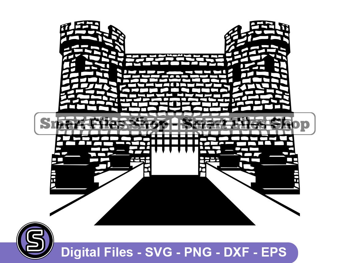 Castle Gate Svg Castle Svg Fortress Svg Castle Dxf Castle - Etsy
