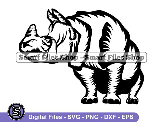 Rhino SVG Rhinoceros Svg Safari Animals Svg Rhino Dxf | Etsy