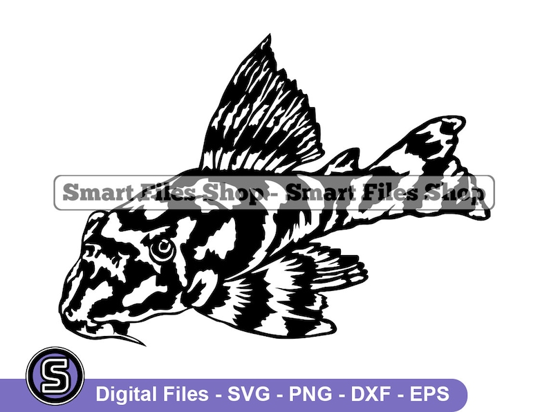 Clown Pleco Svg, Fish Svg, Aquarium Fish Svg, Clown Pleco Dxf, Clown ...