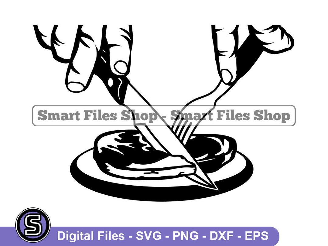 Cutting Stake SVG, Stake Svg, Beef Svg, Knife & Fork Svg, Stake Dxf ...