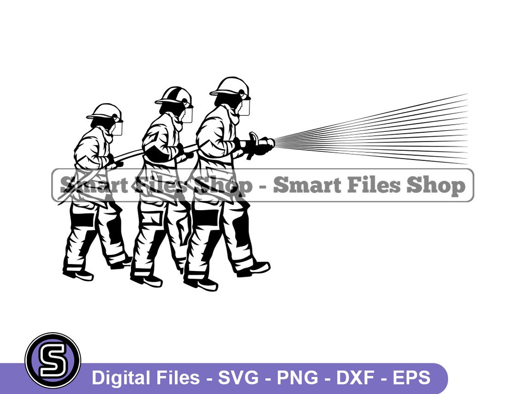 Firefighters With Fire Hose Svg, Firefighter Svg, Fireman Svg ...