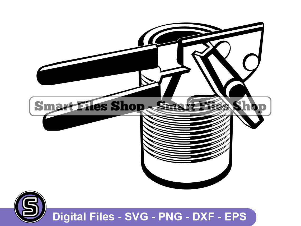 Can and Can Opener Svg, Can Opener Svg, Kitchen Tools Svg, Can Opener ...
