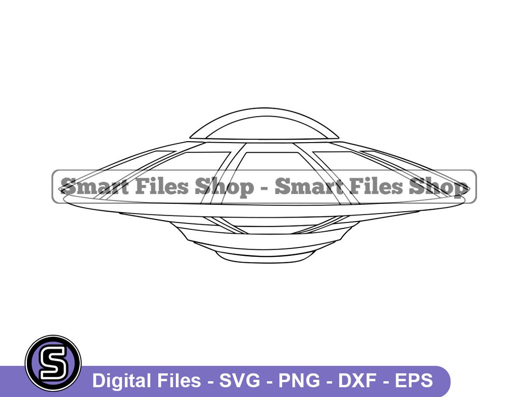 UFO Outline 3 Svg, UFO Svg, Aliens Svg, Space Svg, Spaceship Svg, Ufo ...