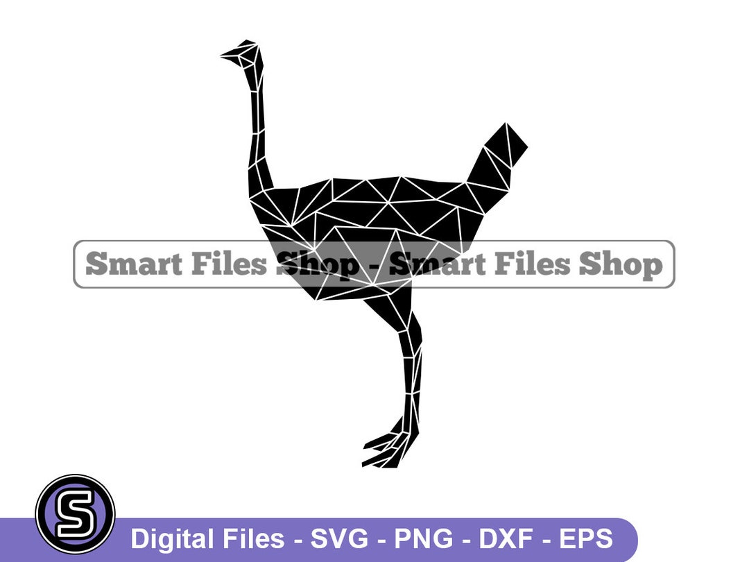 Geometric Ostrich Svg, Ostrich Svg, Geometric Animals Svg, Animals Svg ...