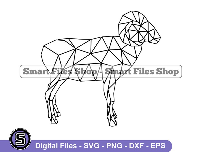Geometric Ram Outline Svg Ram Svg Geometric Animals Svg - Etsy
