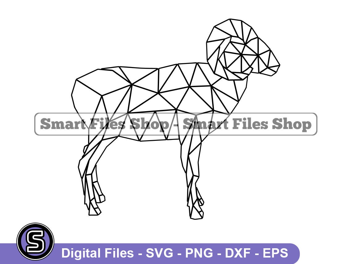 Geometric Ram Outline Svg Ram Svg Geometric Animals Svg | Etsy