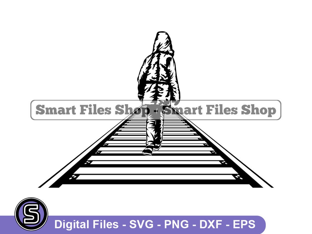 Walking On Rail Tracks 2 Svg Rail Tracks Svg Rail Road Svg Walking