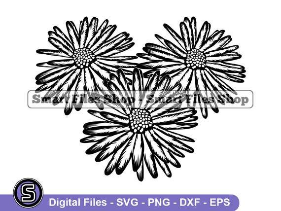 Aster Flower 2 SVG Aster SVG Decorative Svg Flower Svg | Etsy