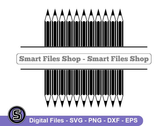 Pencil Split Monogram Logo 2 Svg School Svg Student Svg | Etsy