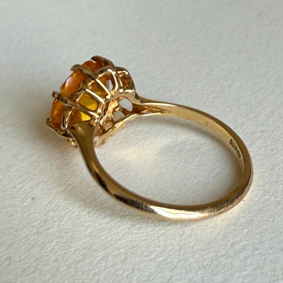 Vintage 10K Ring with Stunning Orange Diamond Simulan… - Gem