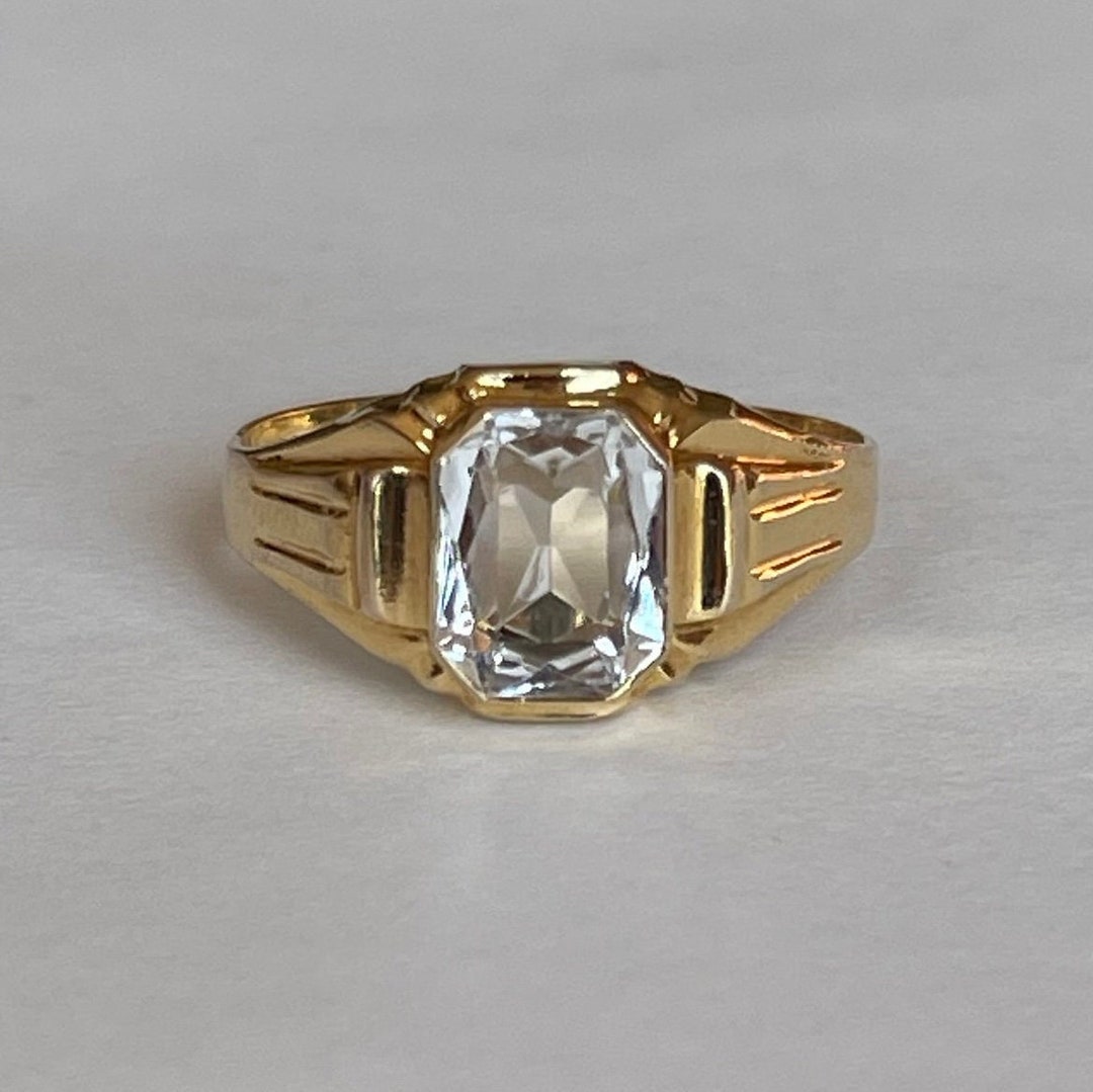 Beautiful 1940s Budlong, Docherty and Armstrong Emerald Cut Glass Stone ...