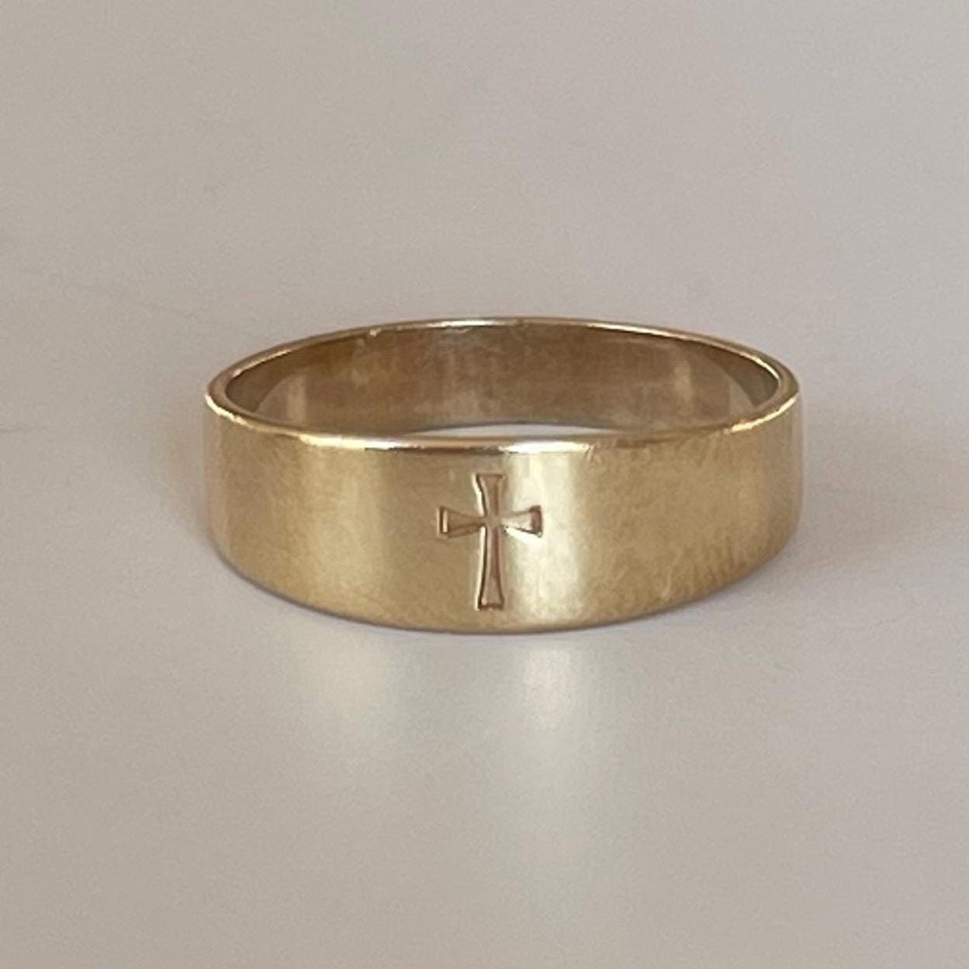 14K Gold Engraved Cross James Avery Ring, Size 4.5, 1.78grams ...