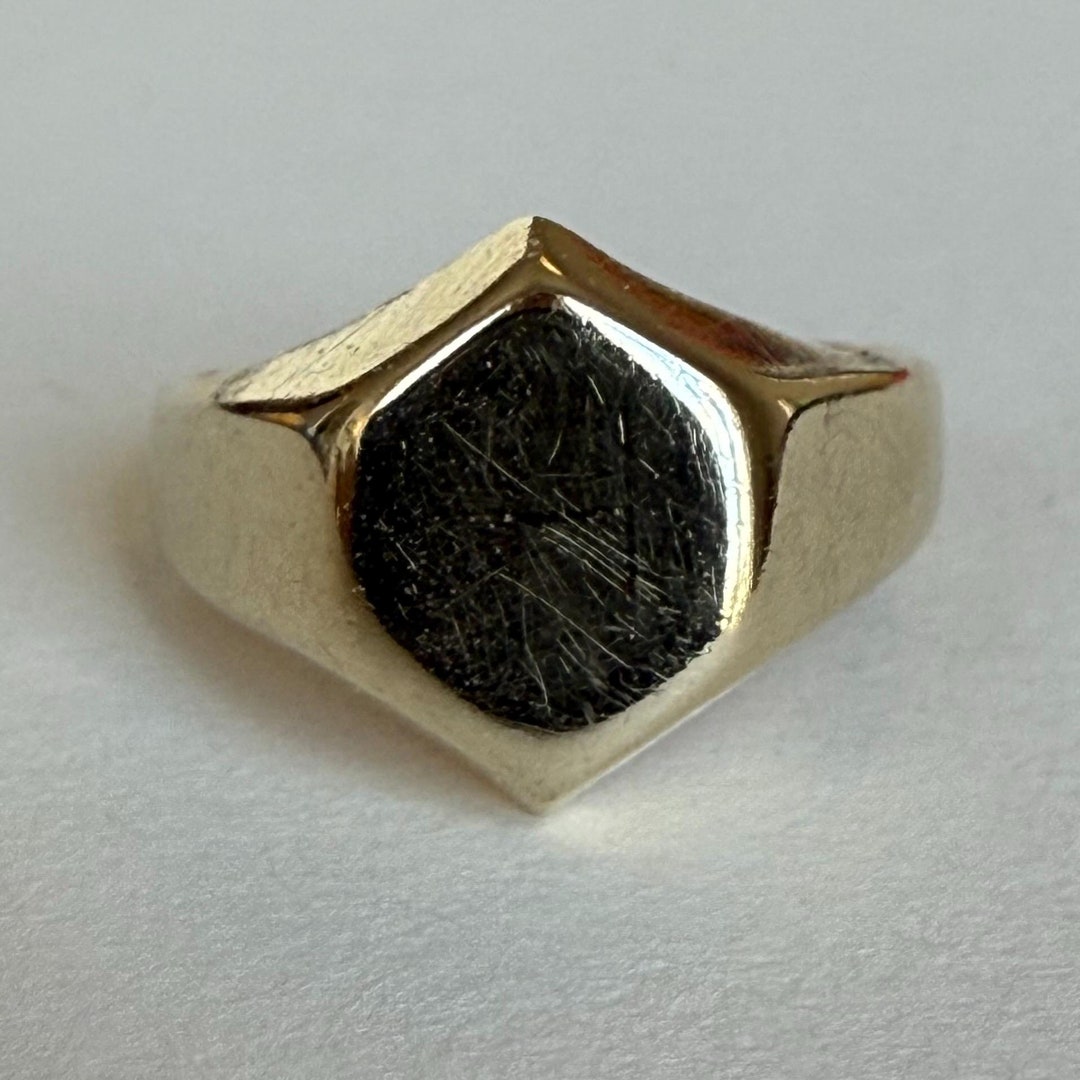 Vintage Solid 14K Gold Hexagon Ring, 1.8grams, Size 3.75US - Etsy
