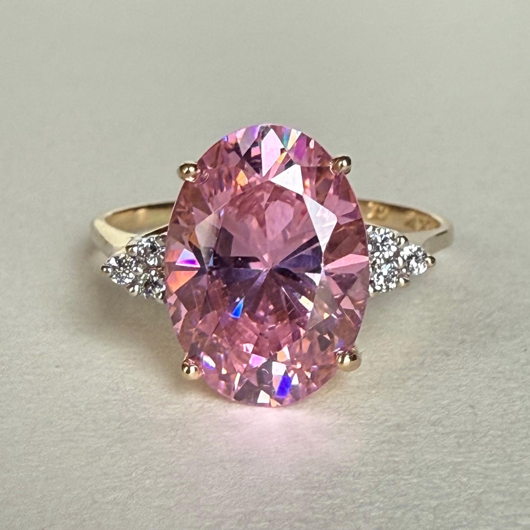 Impressive 10K Morganite and Goshenite Ring, 4.7grams, Size 10 ...