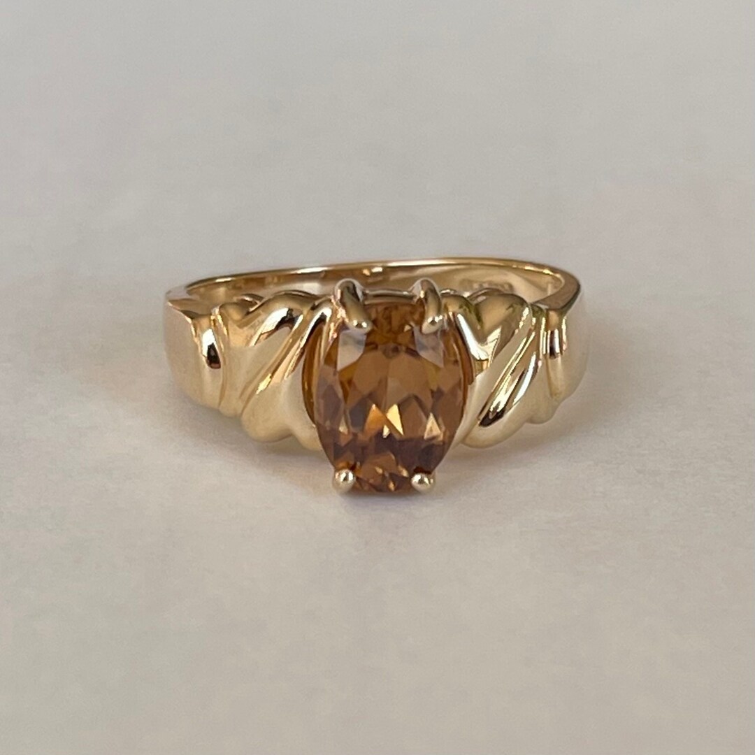 14K Yellow Gold Yellow Spinel Ring, Size 6, 3.08 Grams - Etsy