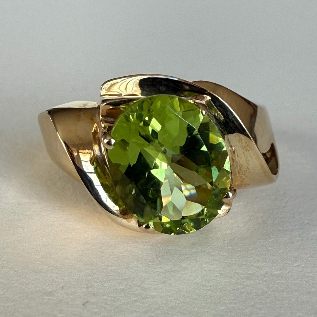 10K Yellow Gold Peridot Ring, 5.47grams, Size 7US, August Birthstone - Etsy