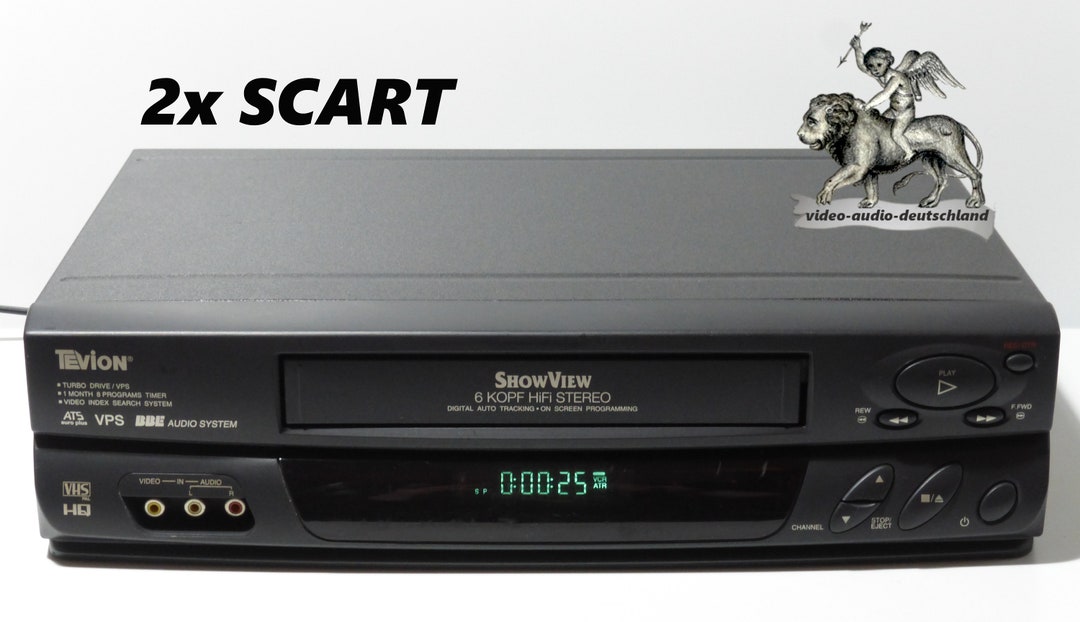 Classic VHS Video Recorder Tevion / Medion Black With Replacement ...