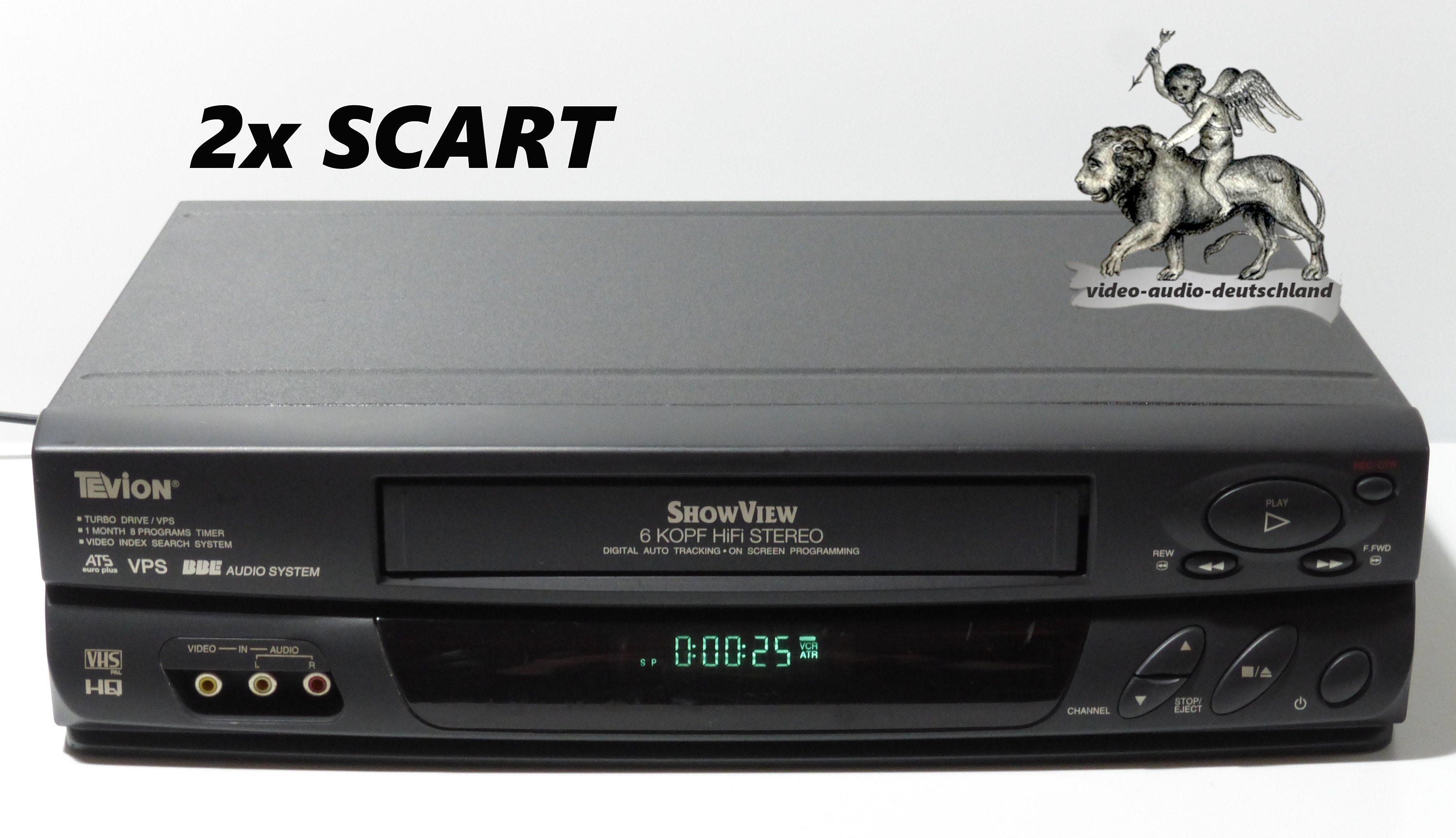 Classic VHS Video Recorder Tevion / Medion Black With Replacement ...