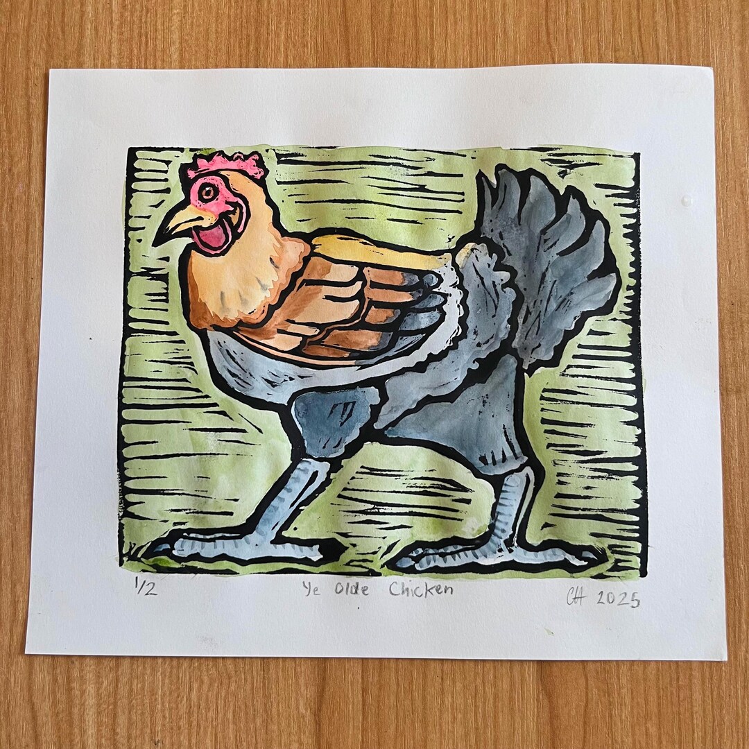 Ye Olde Chicken Prints | Chicken Print | Watercolor | Medieval Art ...