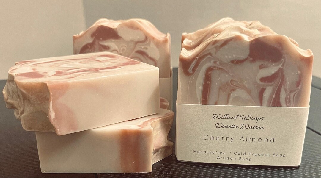 Natural Almond Cherry Soap, Cold Process Soap, Handcrafted Soap, Moisturizing Soap, Palm Free ...