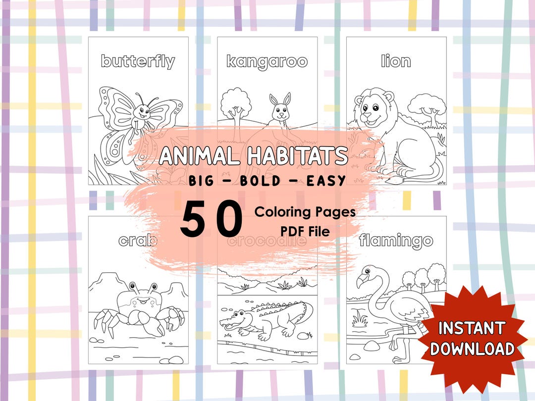 Coloring Book Animal Habitats Coloring Book for Kids - Etsy