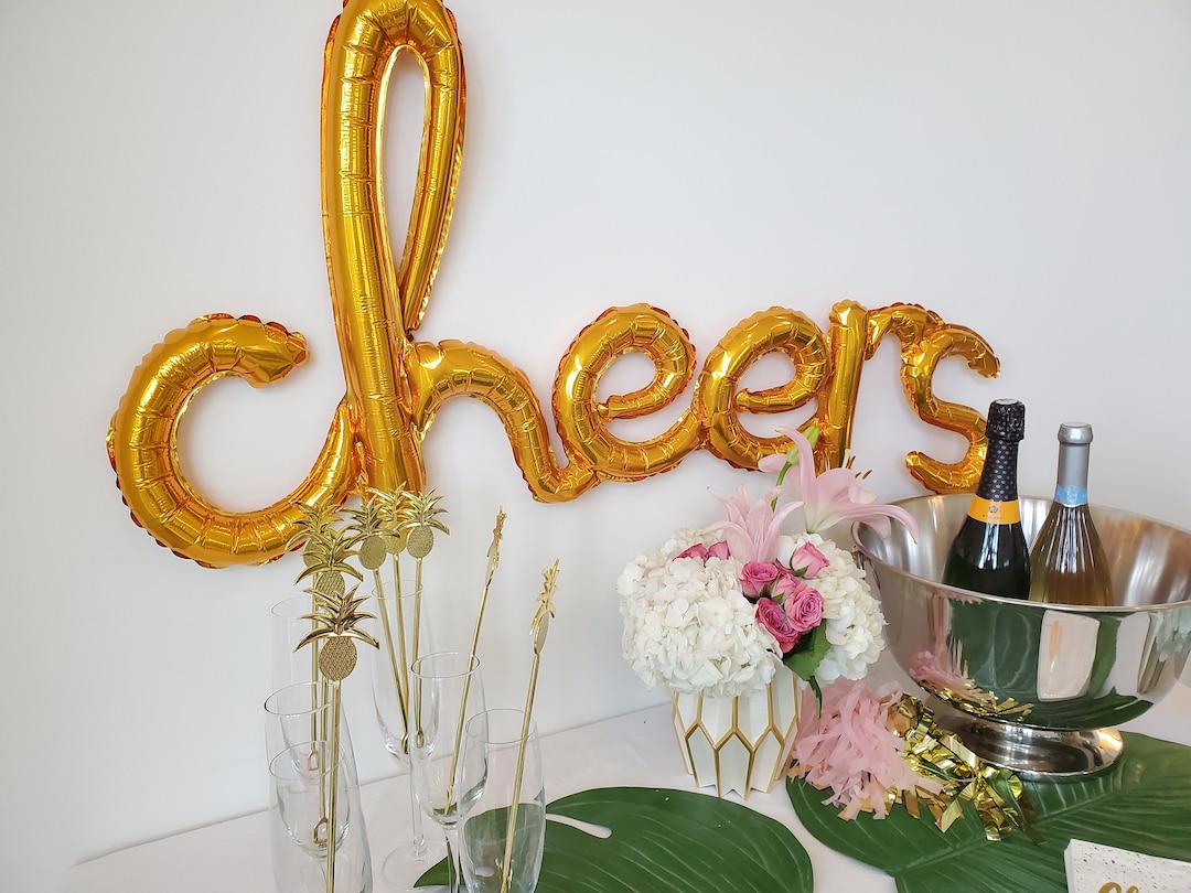 Cheers 40 Balloon Gold Cheers Balloon - Etsy