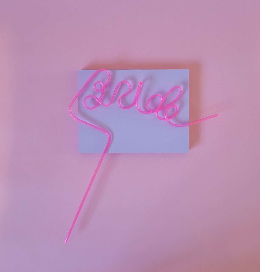 Hot Pink Bride Silly Straw 1 Set Hot Pink Silly Straw Bachelorette ...