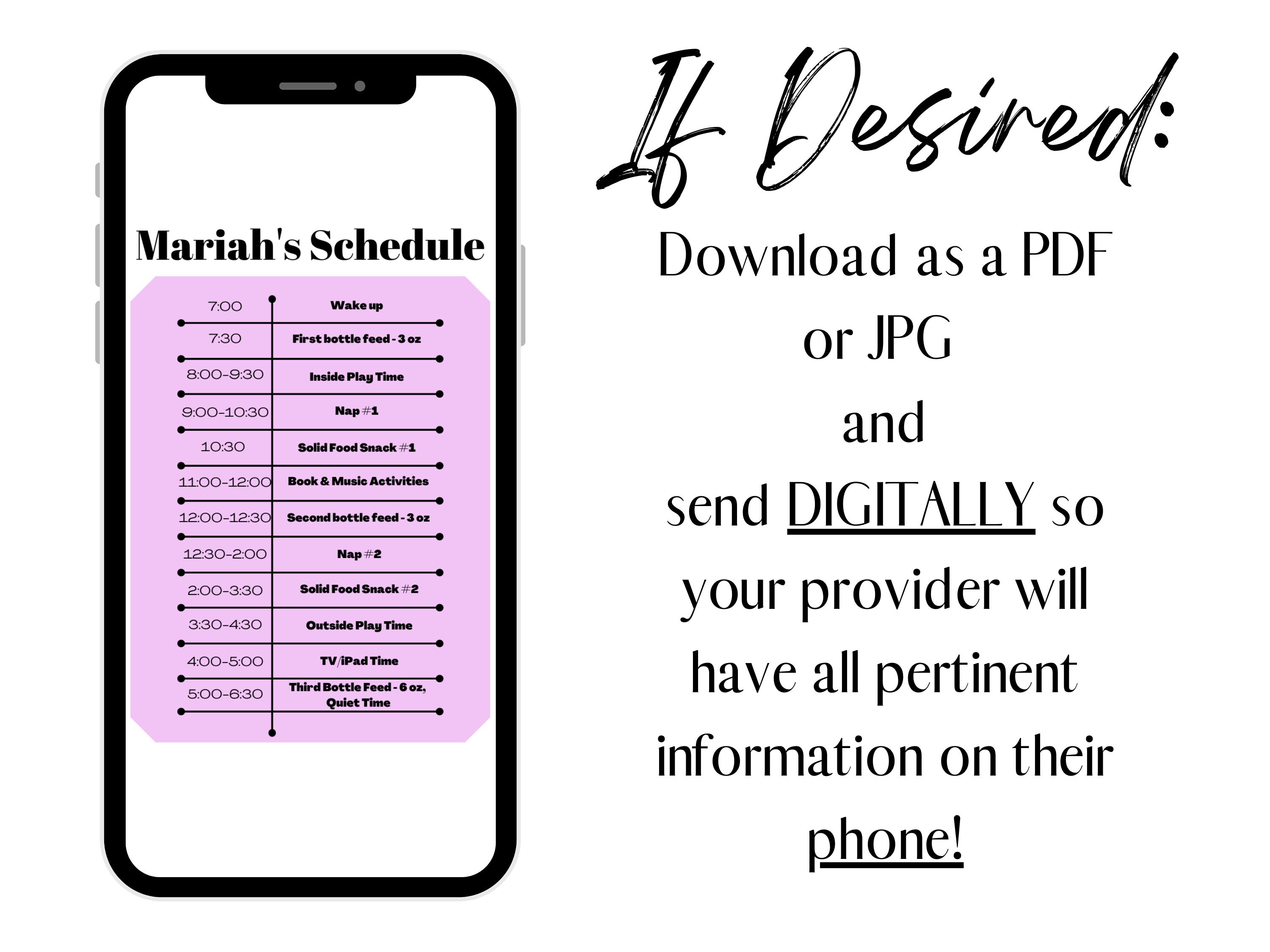 Editable Baby and Toddler Routine Guide, Baby and Toddler Schedule ...