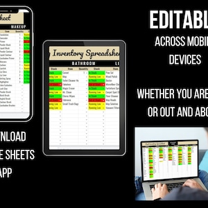 Ultimate Inventory Spreadsheet, Pantry Inventory List, Closet Inventory ...