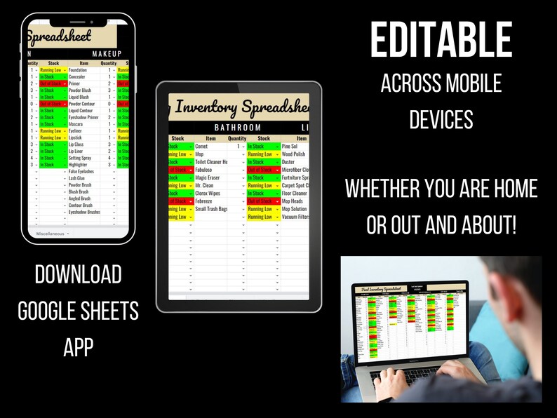 Ultimate Inventory Spreadsheet, Pantry Inventory List, Closet Inventory ...
