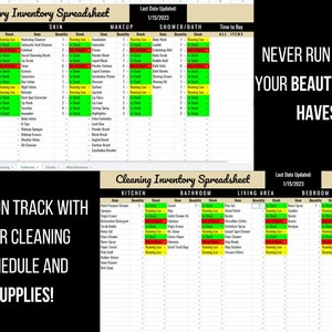 Ultimate Inventory Spreadsheet, Pantry Inventory List, Closet Inventory ...