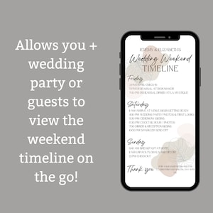 Wedding Weekend Timeline Template, Wedding Weekend Itinerary, Wedding ...