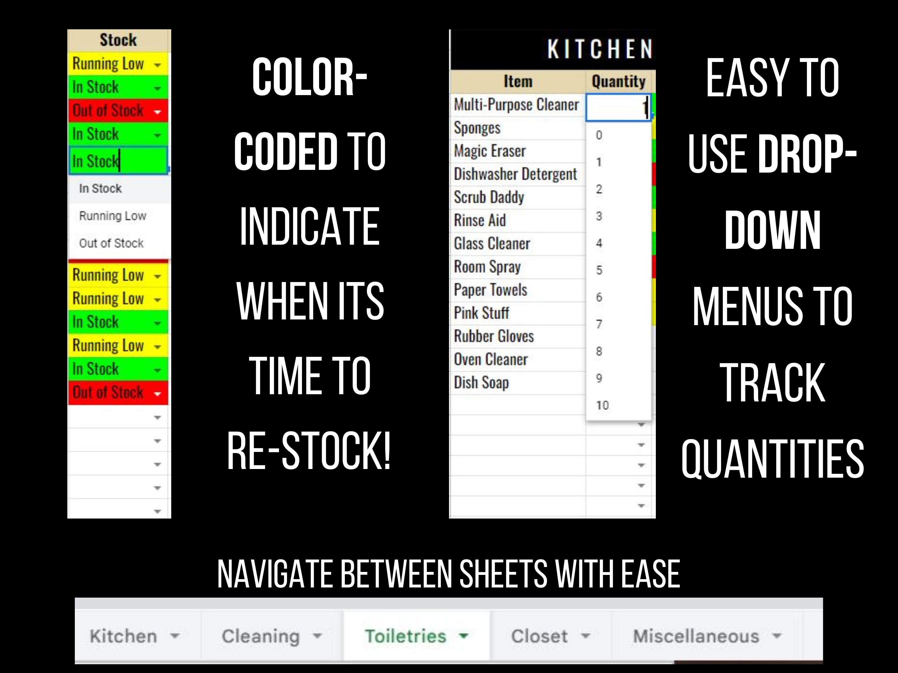 Ultimate Inventory Spreadsheet, Pantry Inventory List, Closet Inventory ...